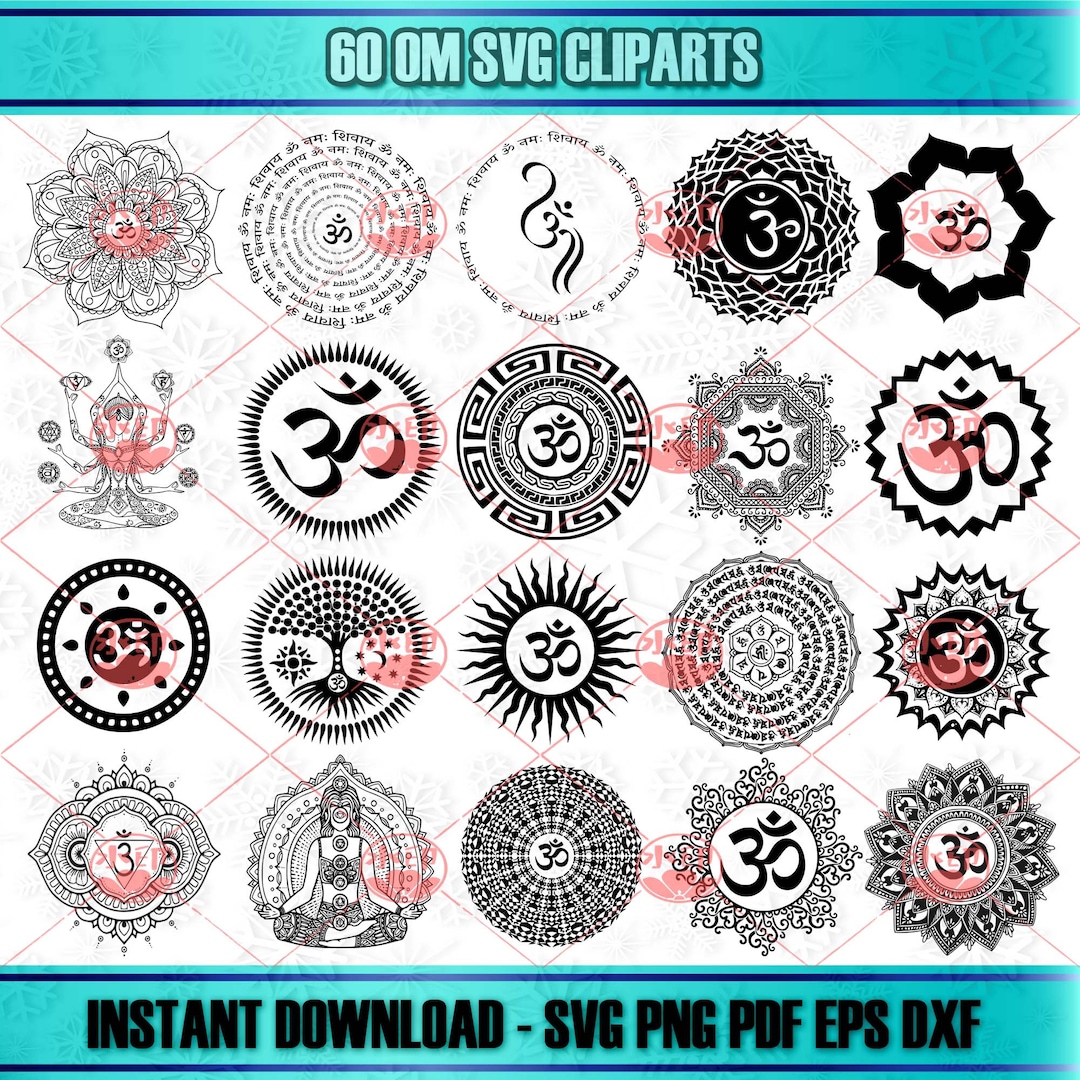 Om Svg Bundle, 60 Designs, Mandala Svg, Aum Svg, Mantra Svg, Yoga Svg ...