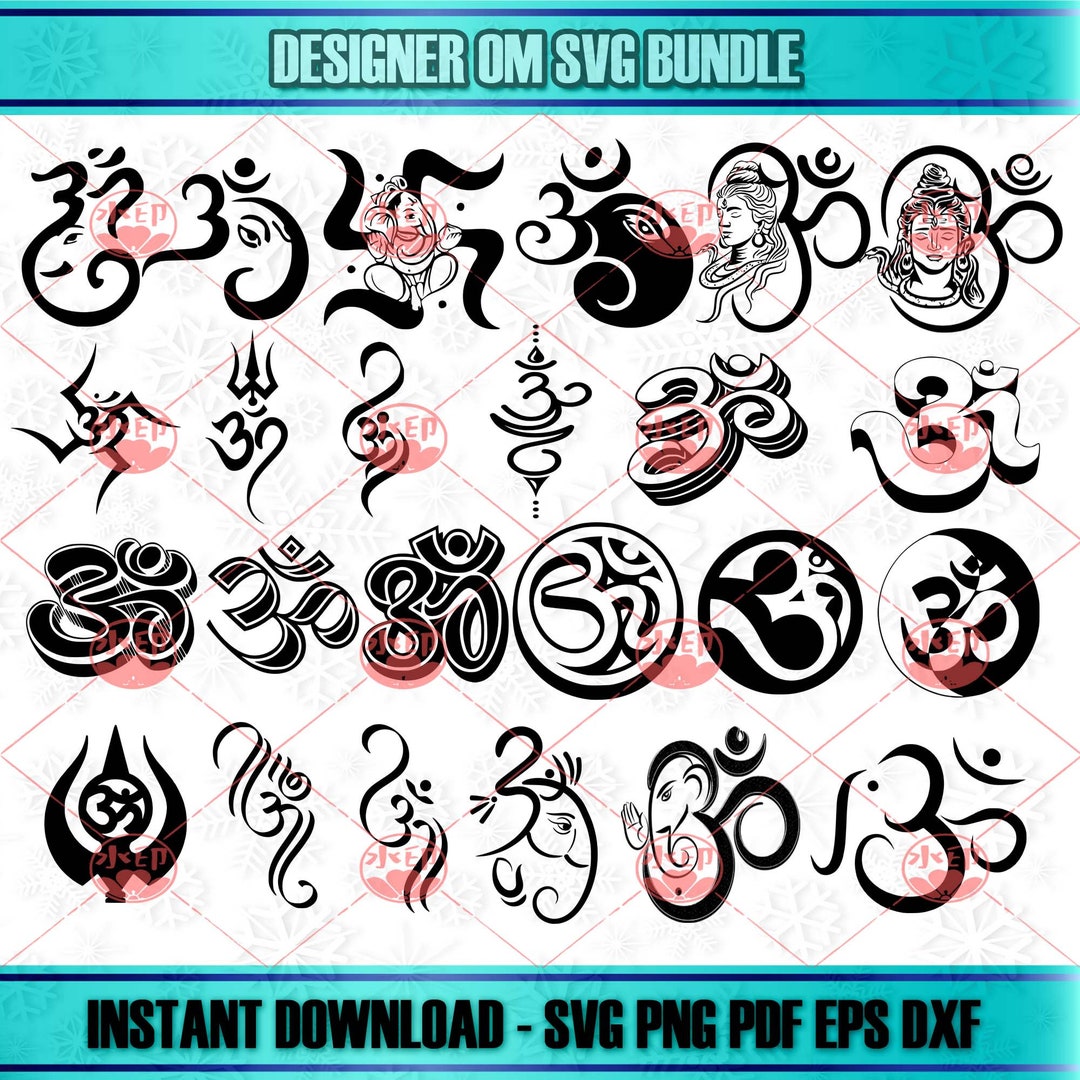Designer Om Svg Bundle, 25 Designs, Om Svg, Aum Svg, Om Cliparts ...