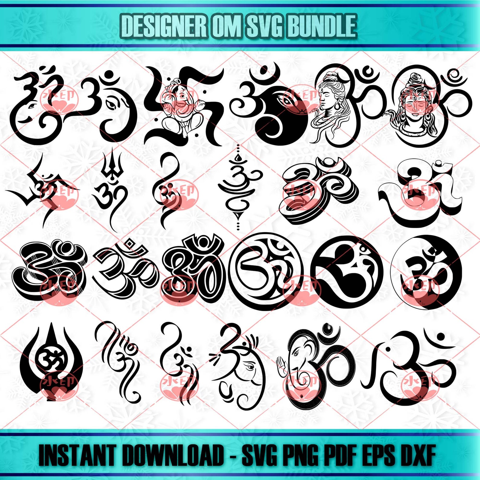 Designer Om Svg Bundle, 25 Designs, Om Svg, Aum Svg, Om Cliparts ...