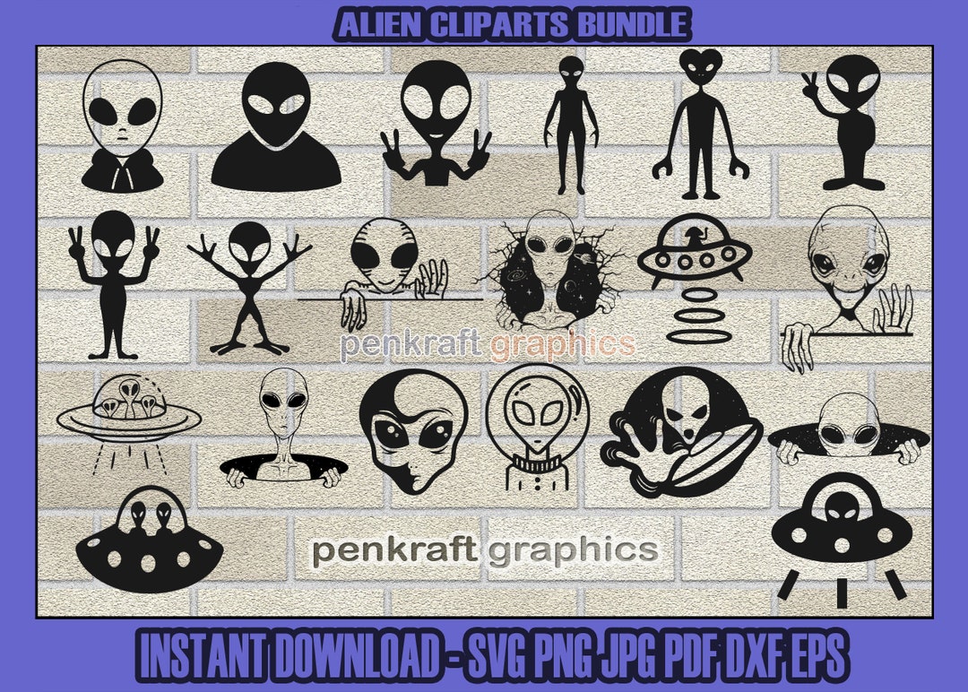 Alien Svg Bundle, Alien UFO, Alien Ship, Alien Abduction, Alien Vector ...