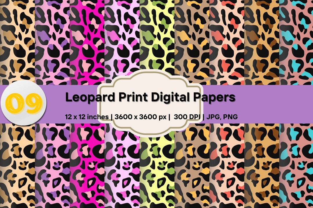 Leopard Print Texture Papers, Cheetah Print, Color Papers, Planner ...