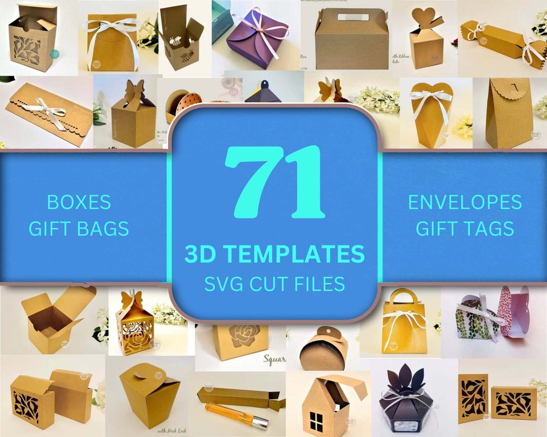 71 SVG Box Templates 3D Box, Cuttable Gift Box, Treat Box, Soap Box, 3D ...