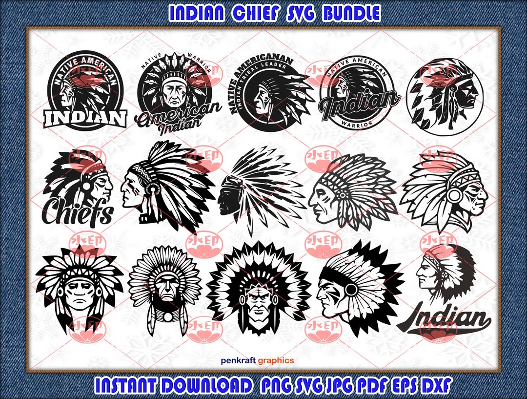 Indian Chief Svg Bundle, American Indian Svg, Indian Chief Headdress ...