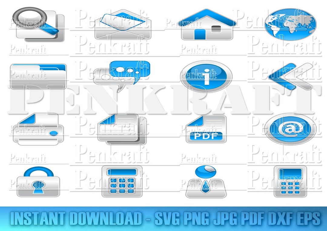 8 High Resolution Computer Internet Symbols Icons Clipart Svg Bundle ...