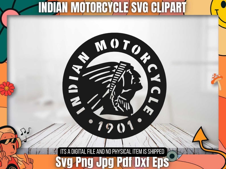 Indian Motorcycle Clipart, Biker SVG Cut Files (digital Download) - Etsy