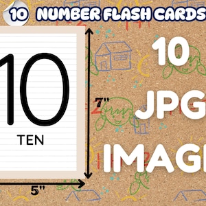 Number Flash Cards 1-10: Preschool Educational Cards (digital Download ...