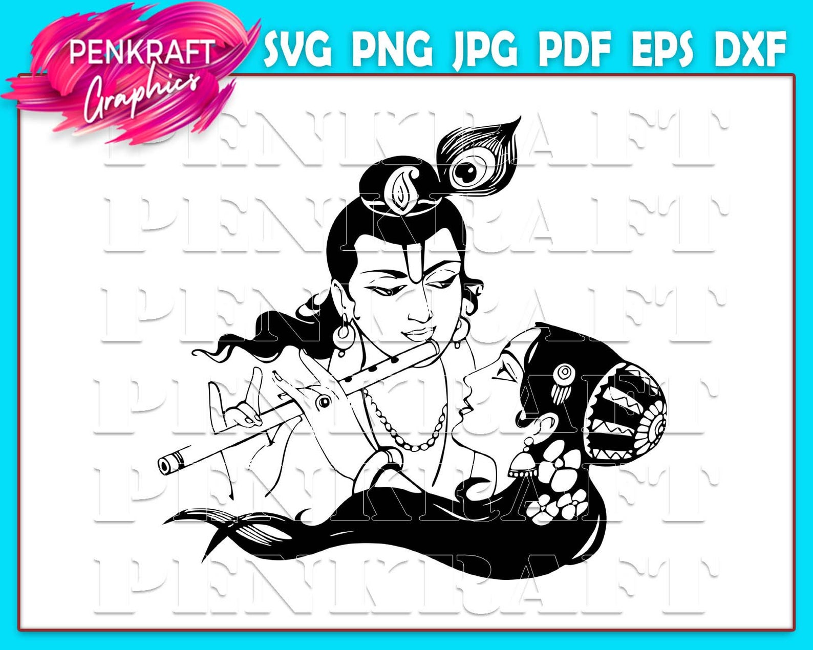 Radha Krishna Svg, Indian, Devotional, Spritual, Couple Well Wisher, T ...