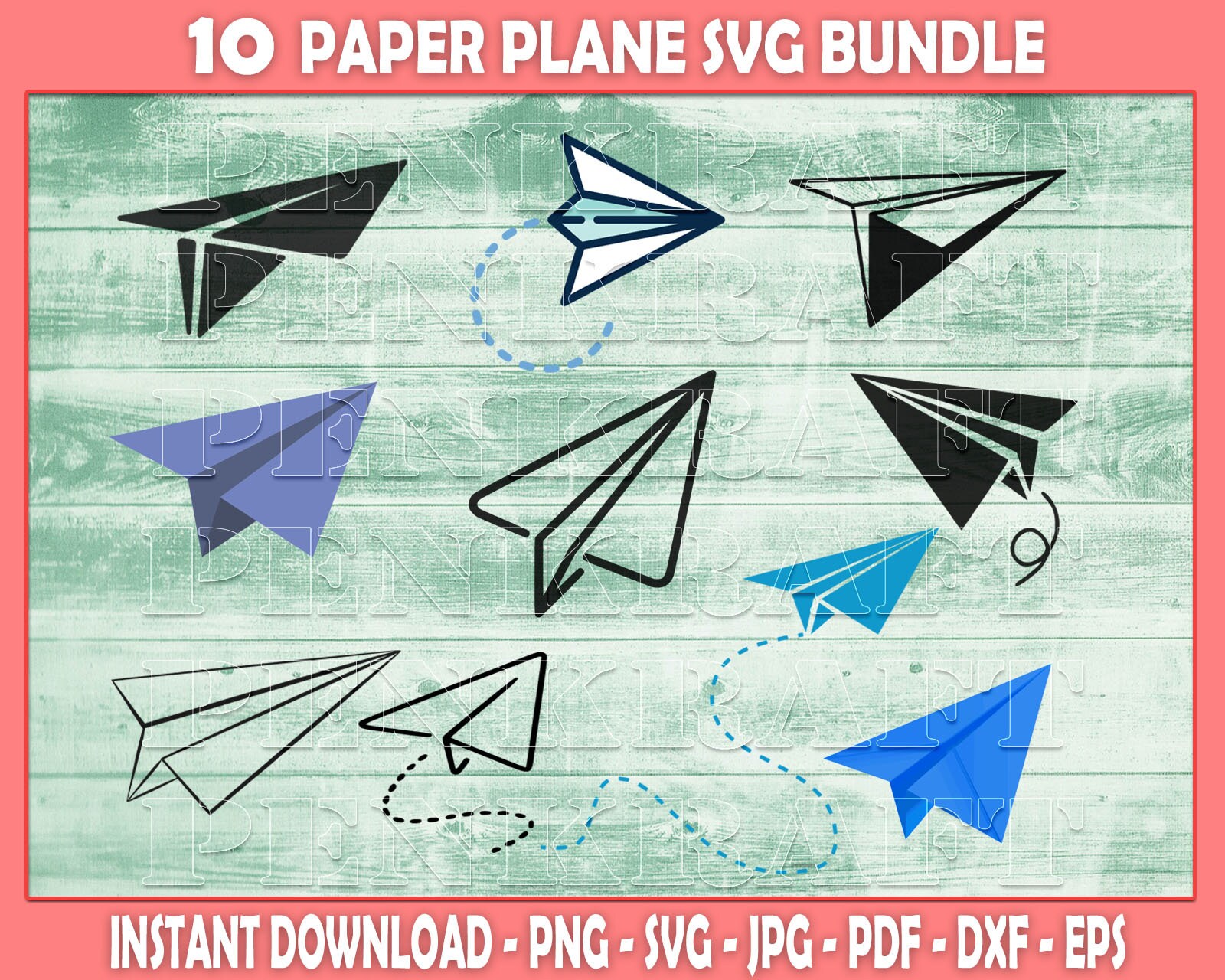 Paper Airplane SVG Bundle, Clipart Graphics (digital Download) - Etsy