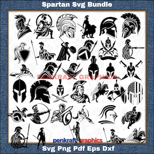 Spartan Warrior SVG Bundle: Helmet, Mask, Sword Cliparts (instant ...