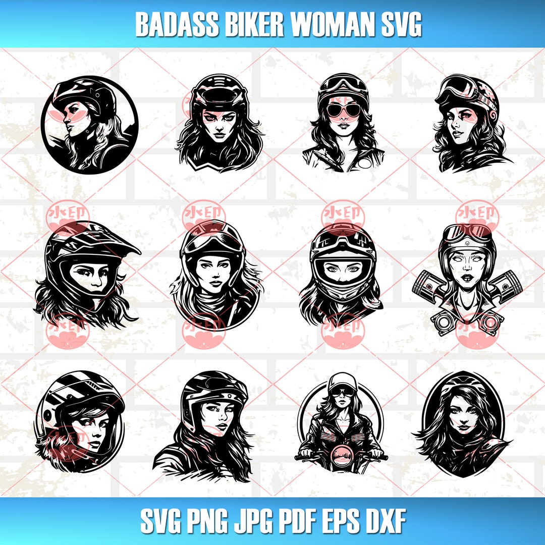 Badass Biker Girl Svg Collection, Lady Biker, Woman Biker, Biker Girl ...