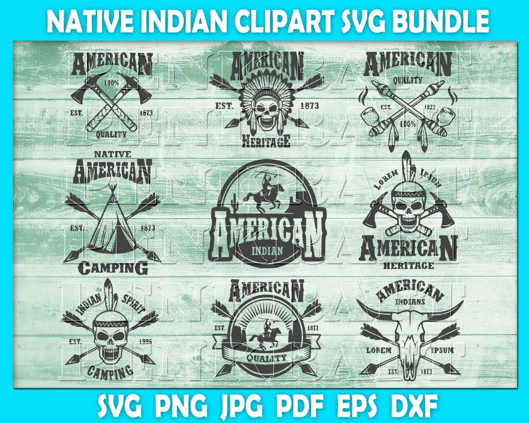 Native American Clipart Bundle (svg, Dxf, Png, Jpg, Pdf, Eps) - Etsy