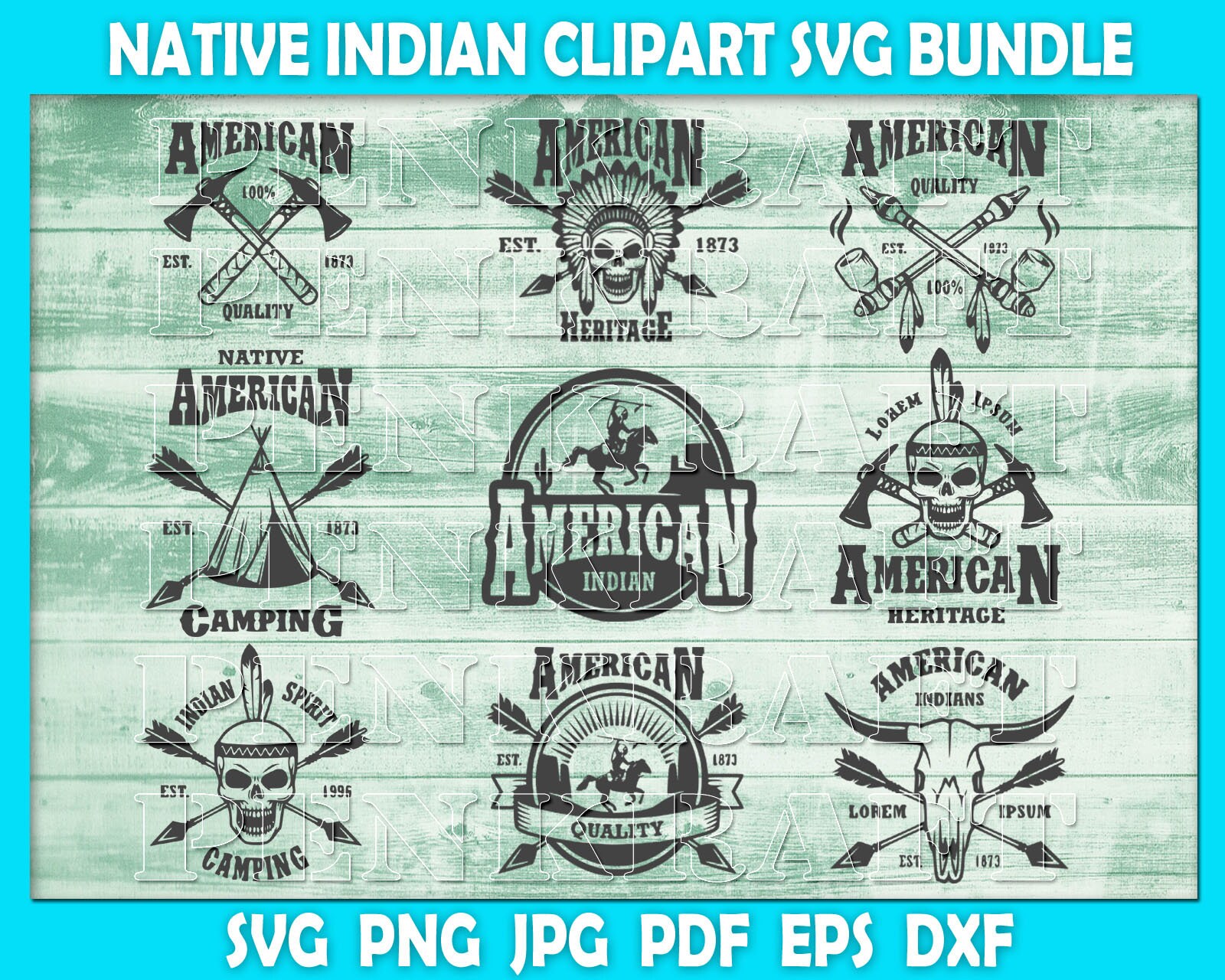 Native American Cliparts Bundle, Native American Svg, American Indian ...