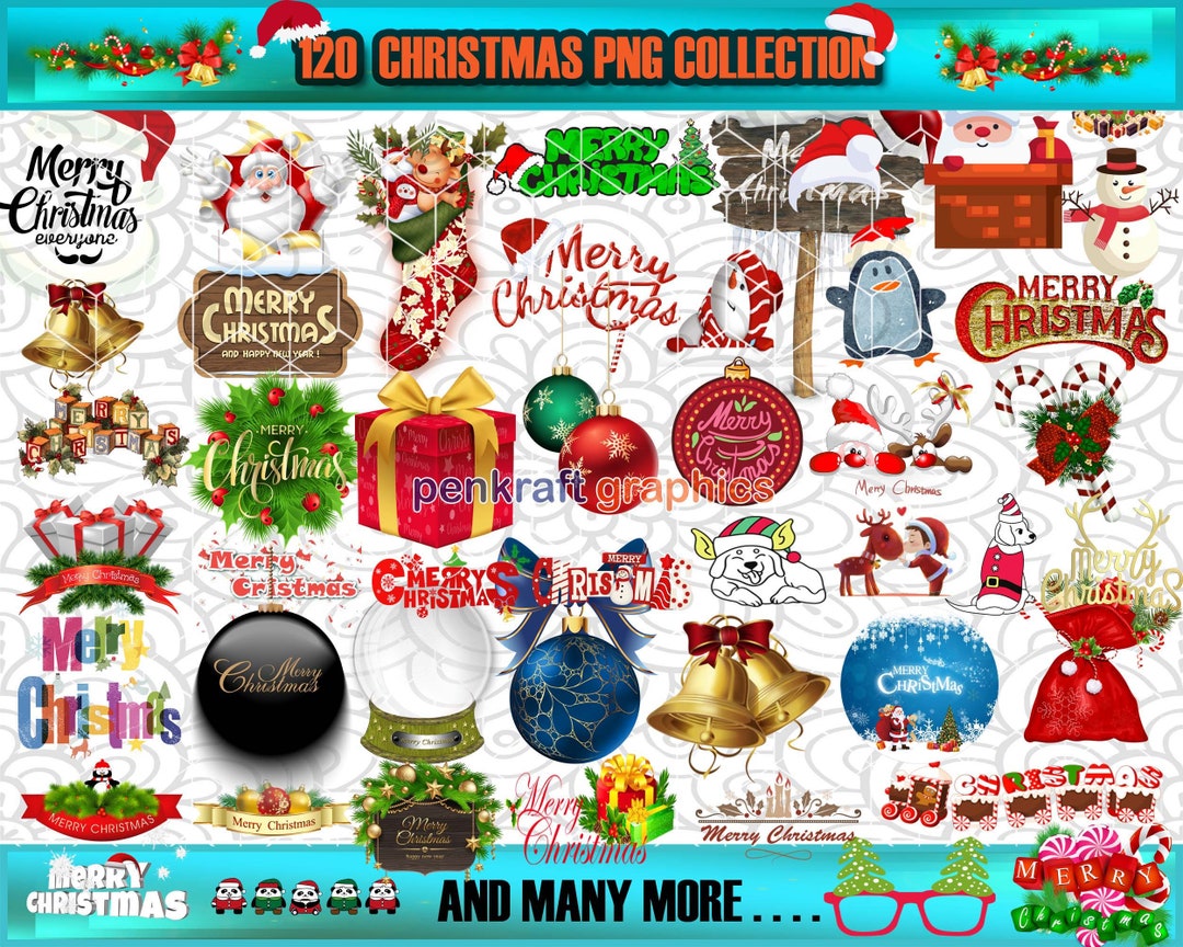 Christmas PNG Clipart Bundle, 120 Designs (digital Download) - Etsy