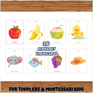 26 Alphabet Flash Cards, Learn ABC, ABC Flash Cards, A to Z Cards ...