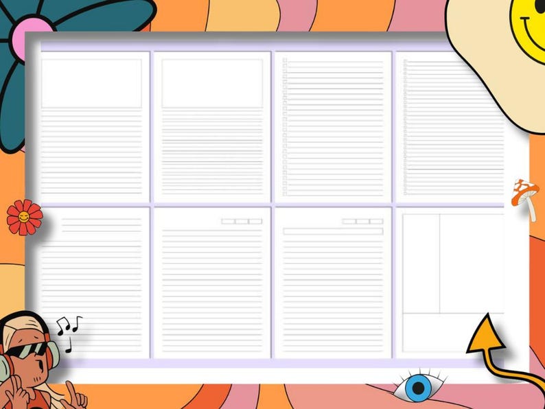 Printable Lined Notebook Paper Bundle: 110+ Unique Pages (PDF, JPG, PNG ...