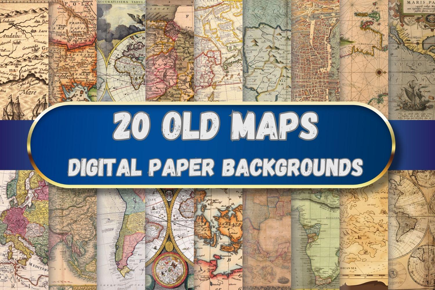 Old Maps Digital Papers, Old Maps Background, Old World Maps, Vintage ...