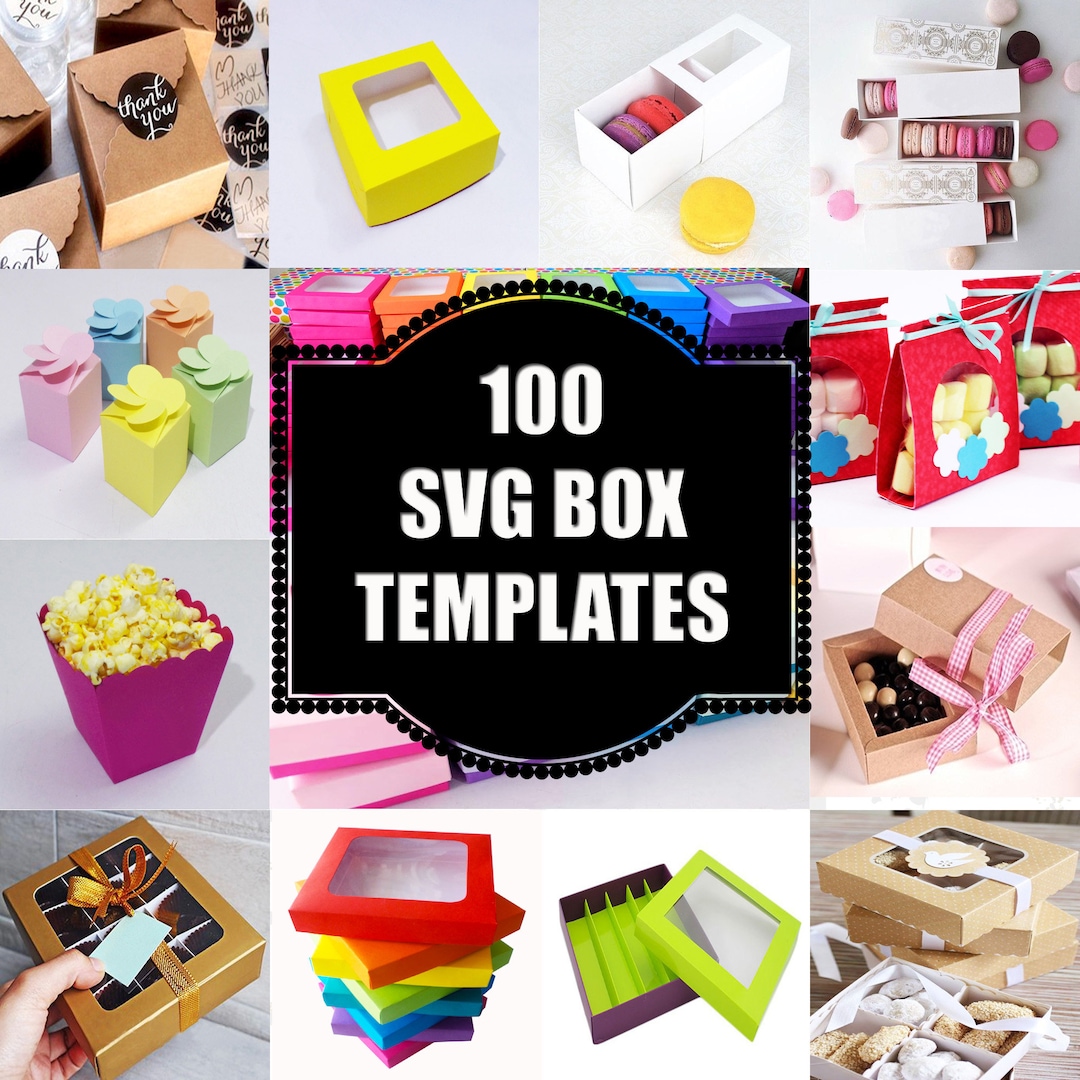 100 Svg Box Templates, Laser Cut Boxes Svg, Gift Box Svg, Party Box ...