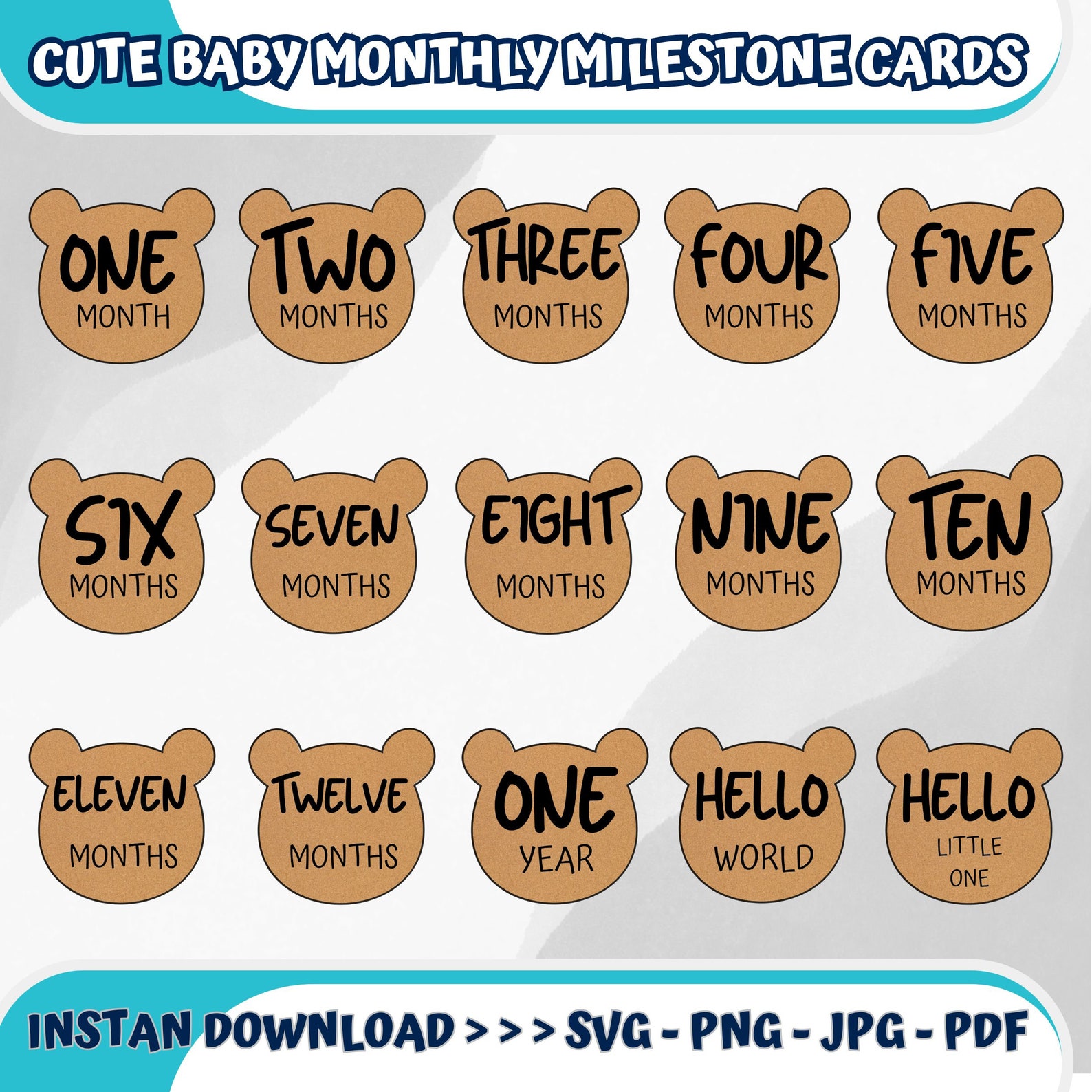 Baby Milestone Cards SVG Bundle, Flower Theme (digital Download) - Etsy