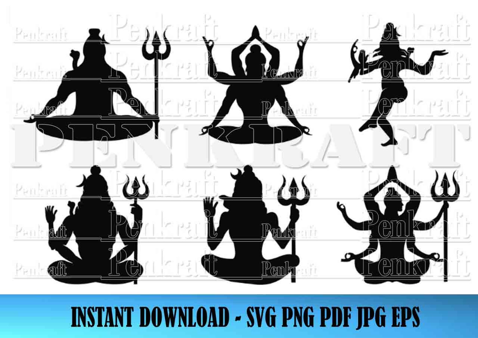 Lord Shiva Svg Bundle, Shiva Spiritual Svg Design, Shiva Clipart ...