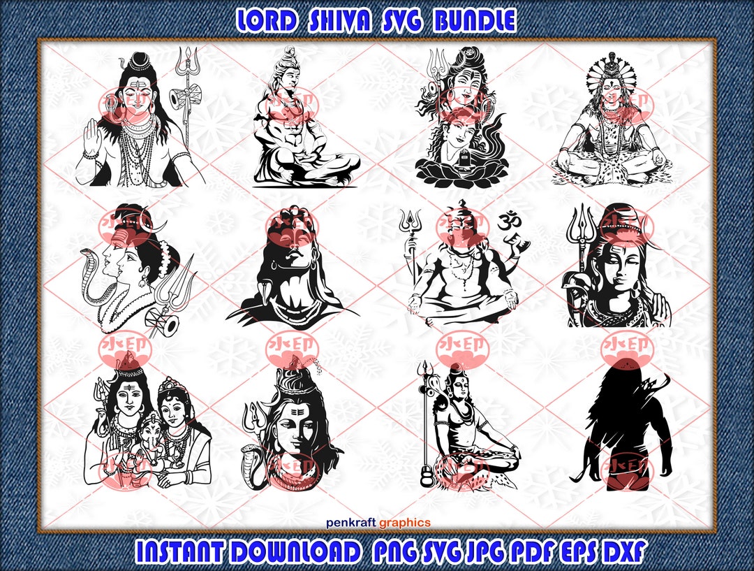 Lord Shiva Svg Bundle, Shiva Svg, Shiv Parvati, Shiv Parvati Ganesh, Jai Mahakal, Hindu Svg ...