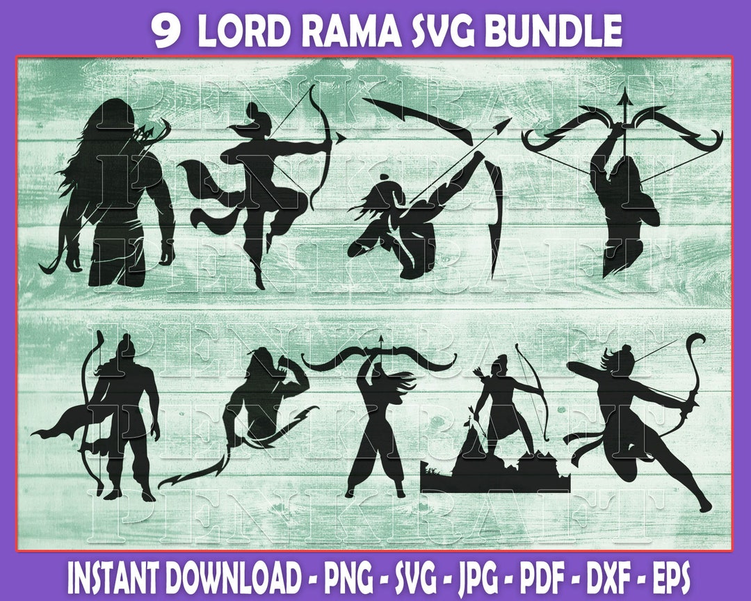 Lord Ram SVG Bundle: Indian God Silhouette Cut File (digital Download ...