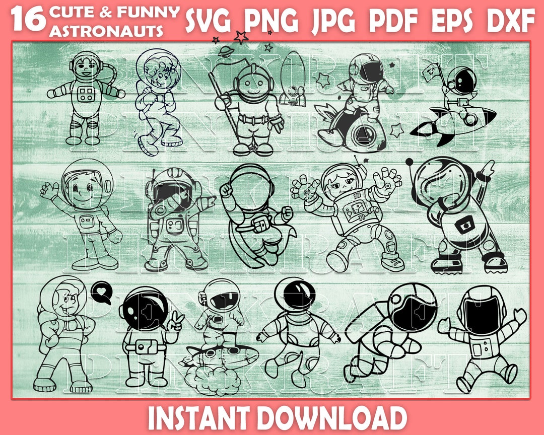 16 Cute Kid Astronaut Svg Bundle, Astronaut Svg, Astronaut Png, Planet ...