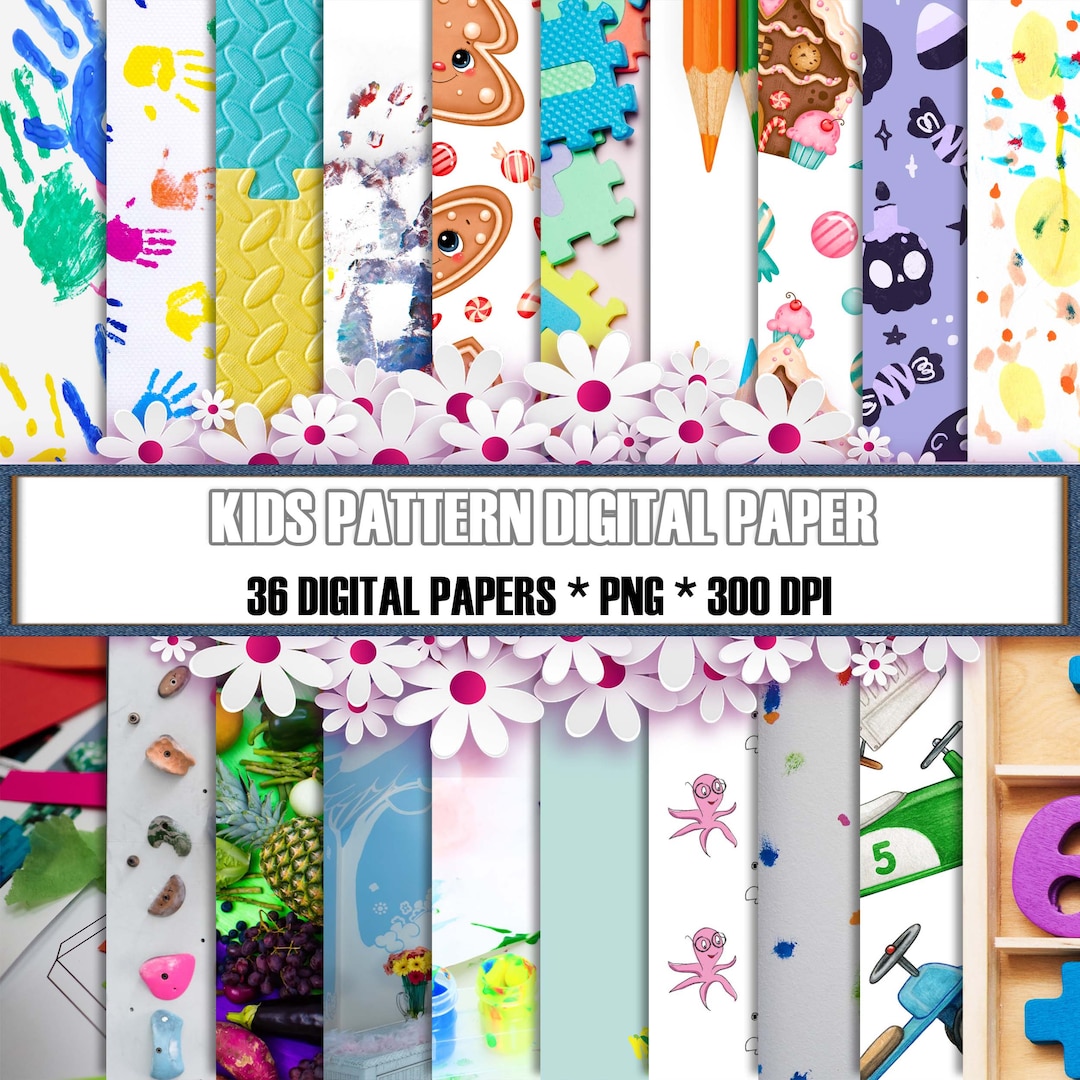 Kids Digital Paper, Kids Pattern Paper, Kids Wallpaper, Kids Background ...