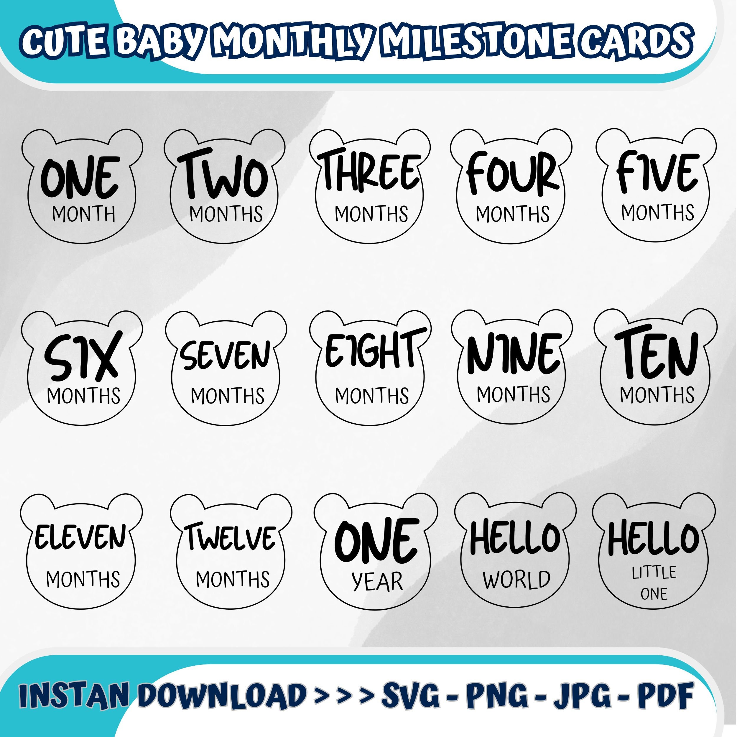 Baby Milestone Cards SVG Bundle, Flower Theme (digital Download) - Etsy