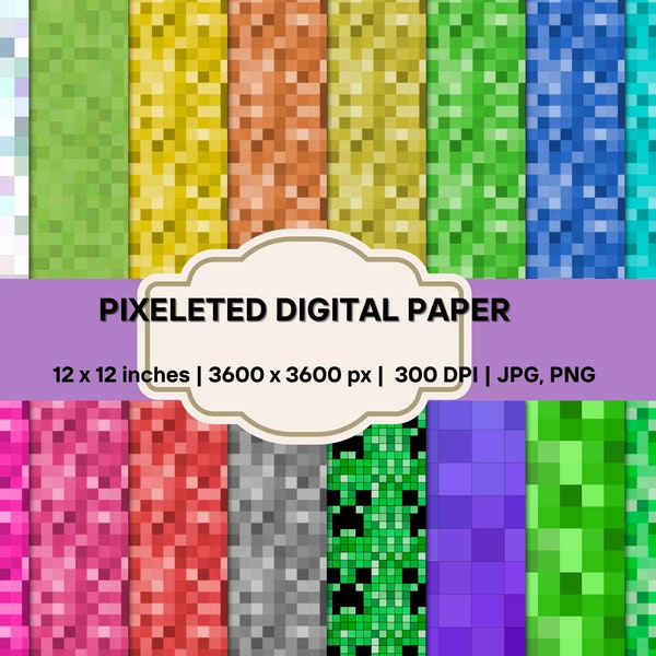 Pixel Art Papers - Etsy