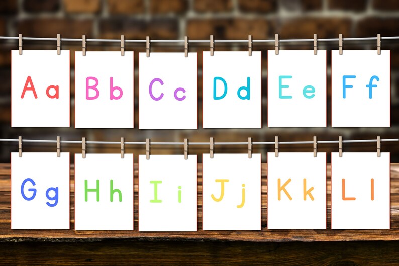 Minimalist Alphabet Flash Cards, Simple ABC Flash Cards, A to Z Cards ...