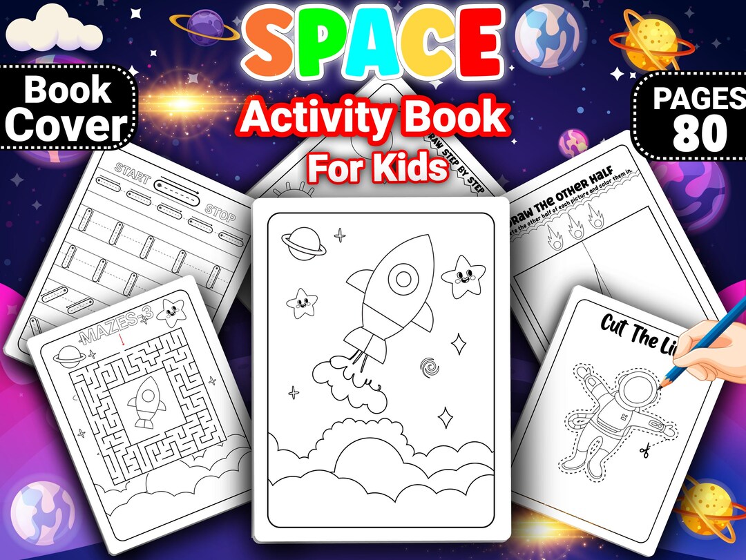 Space Activity Work Book, Space Coloring Pages, Pre School Space ...