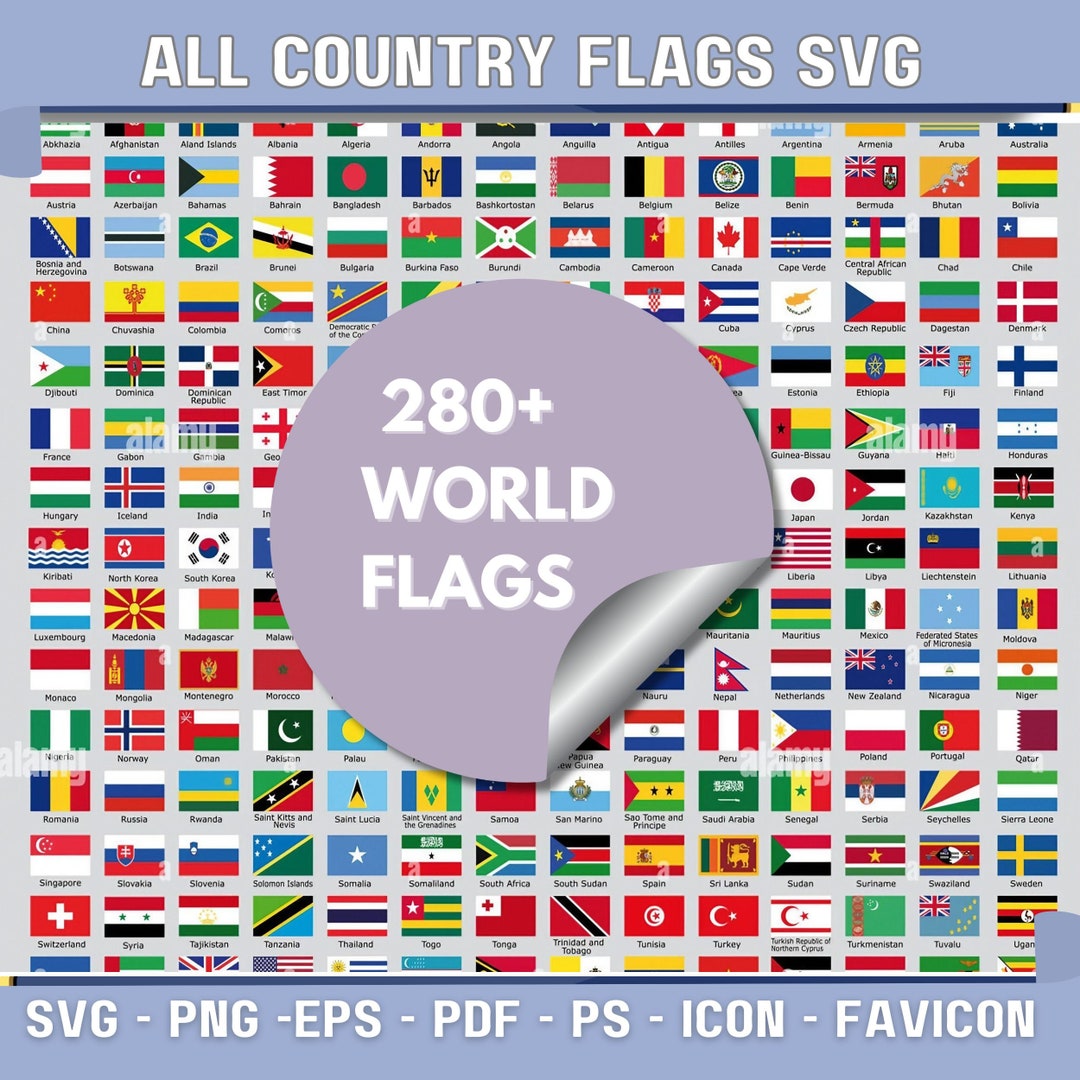 280+ World Flags SVG Bundle, All Country Flags Svg, Country Svg ...