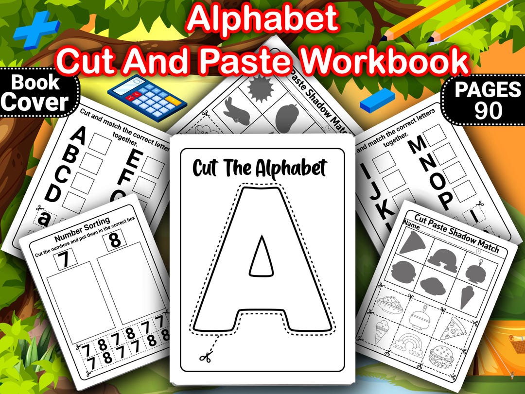 Alphabet Cut and Paste Workbook: Scissor Skills Activity (PDF) - Etsy