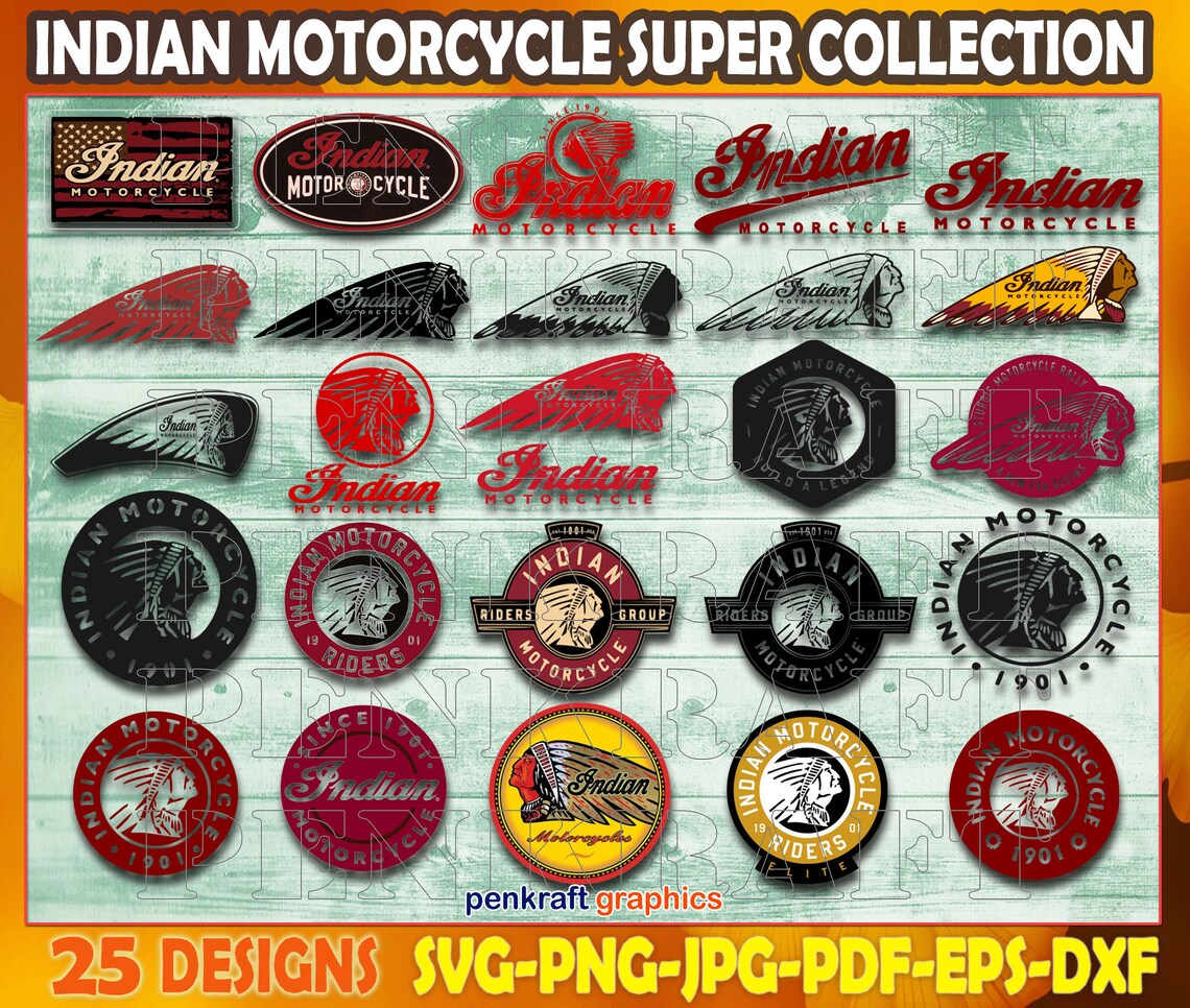 25 Indian Motorcycle Svg Bundle, Indian Motorcycle Design, Indian ...