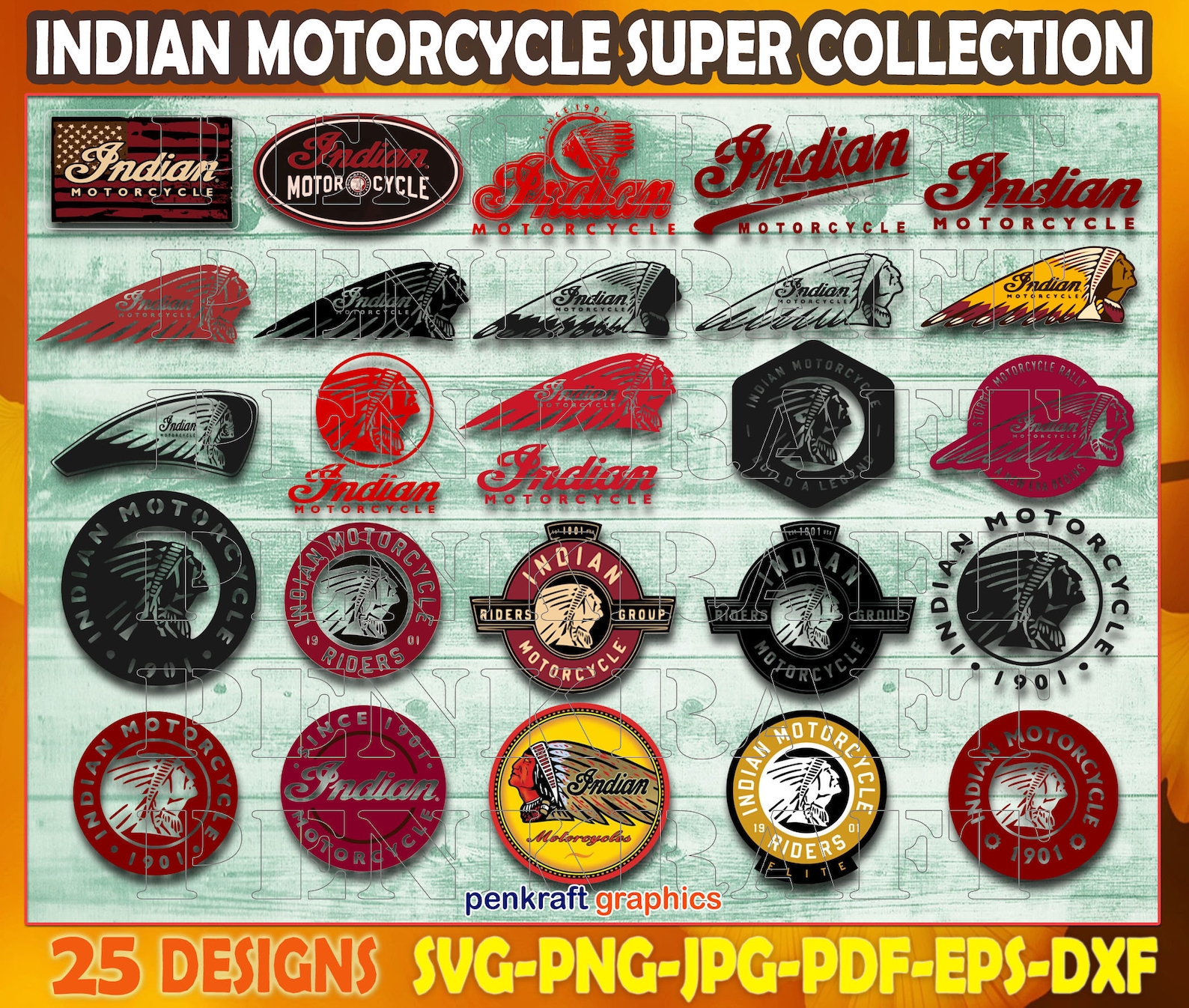 25 Indian Motorcycle Svg Bundle, Indian Motorcycle Design, Indian ...