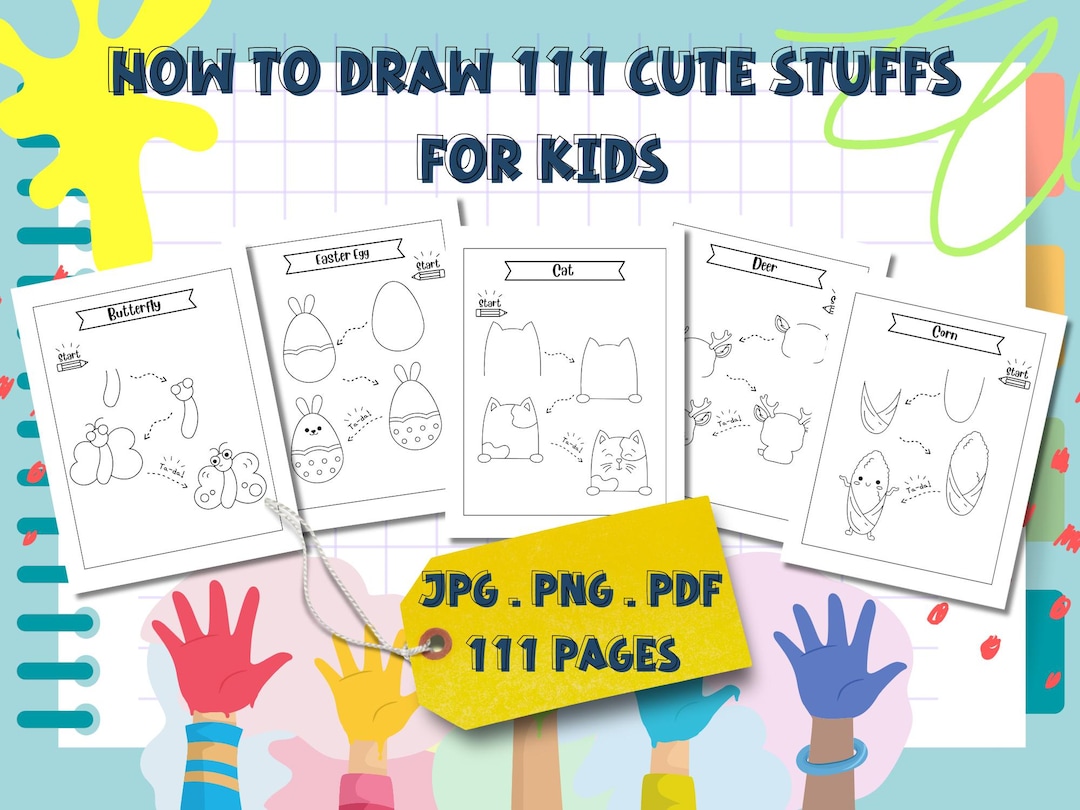 How to Draw 111 Cute Stuff for Kids, Step by Step Drawing Tutorial ...