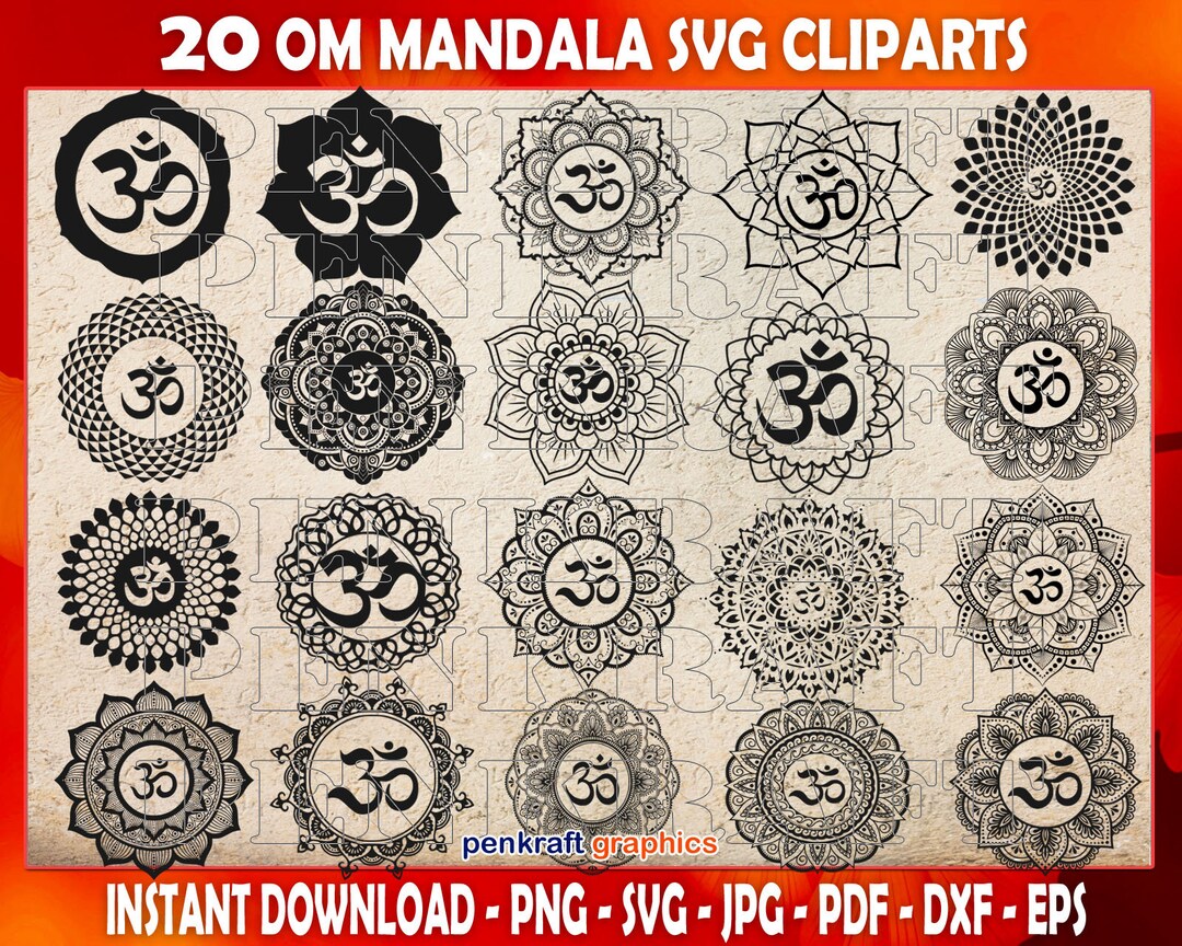Om Mandala SVG Collection: Aum Mantra Silhouette (digital Download) - Etsy