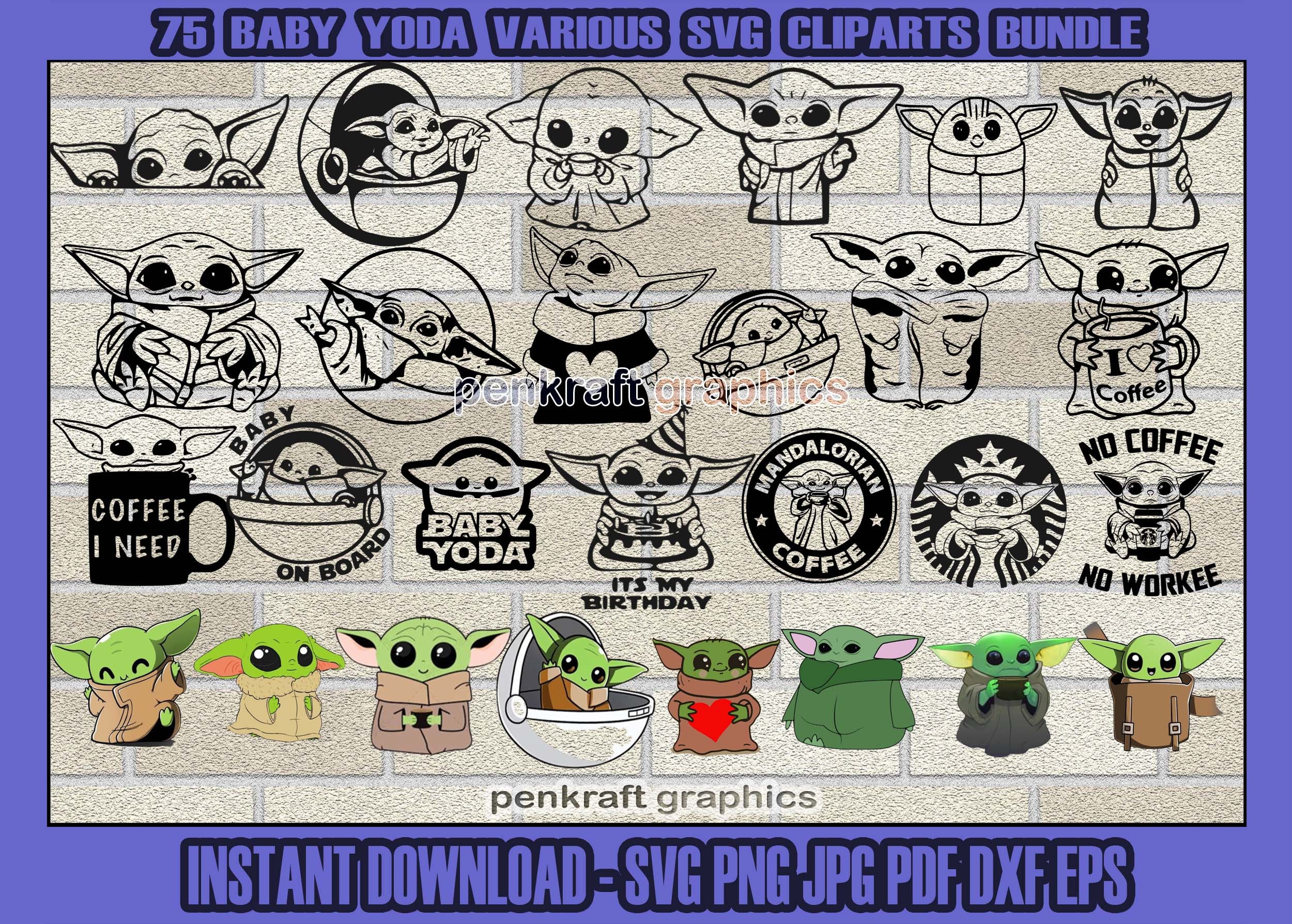 Baby Yoda Svg Bundle Baby Yoda Cliparts Baby Yoda Vector - Etsy UK