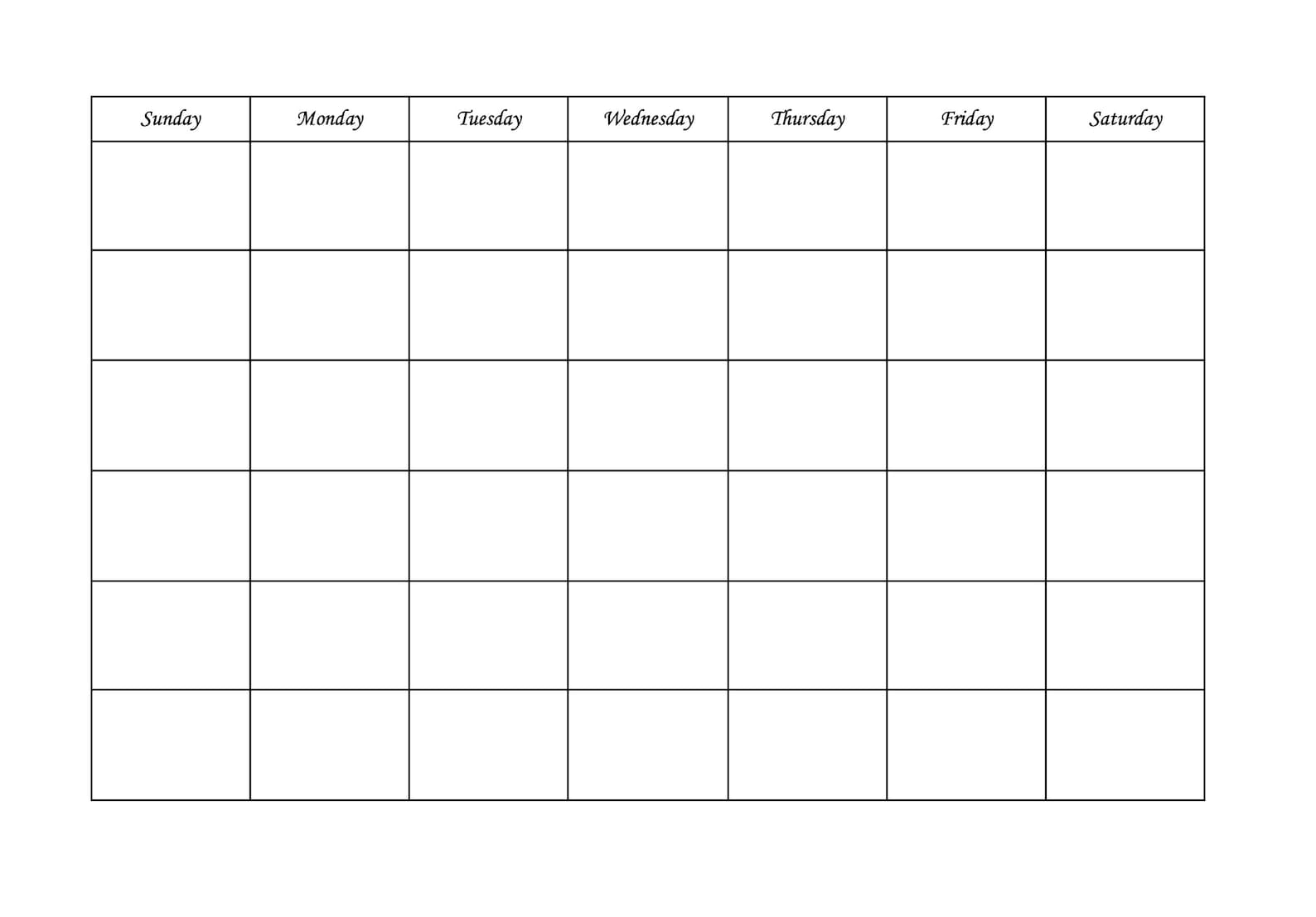Blank Calendar Template - Etsy