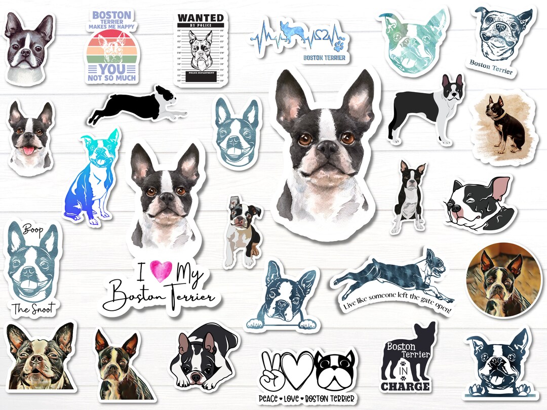 Boston Terrier Sticker Pack 27 Stickers Included Decal - Etsy