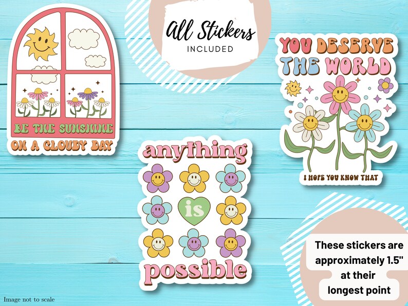 Retro Inspirational Quotes Sticker Pack Pack of 28 Stickers - Etsy