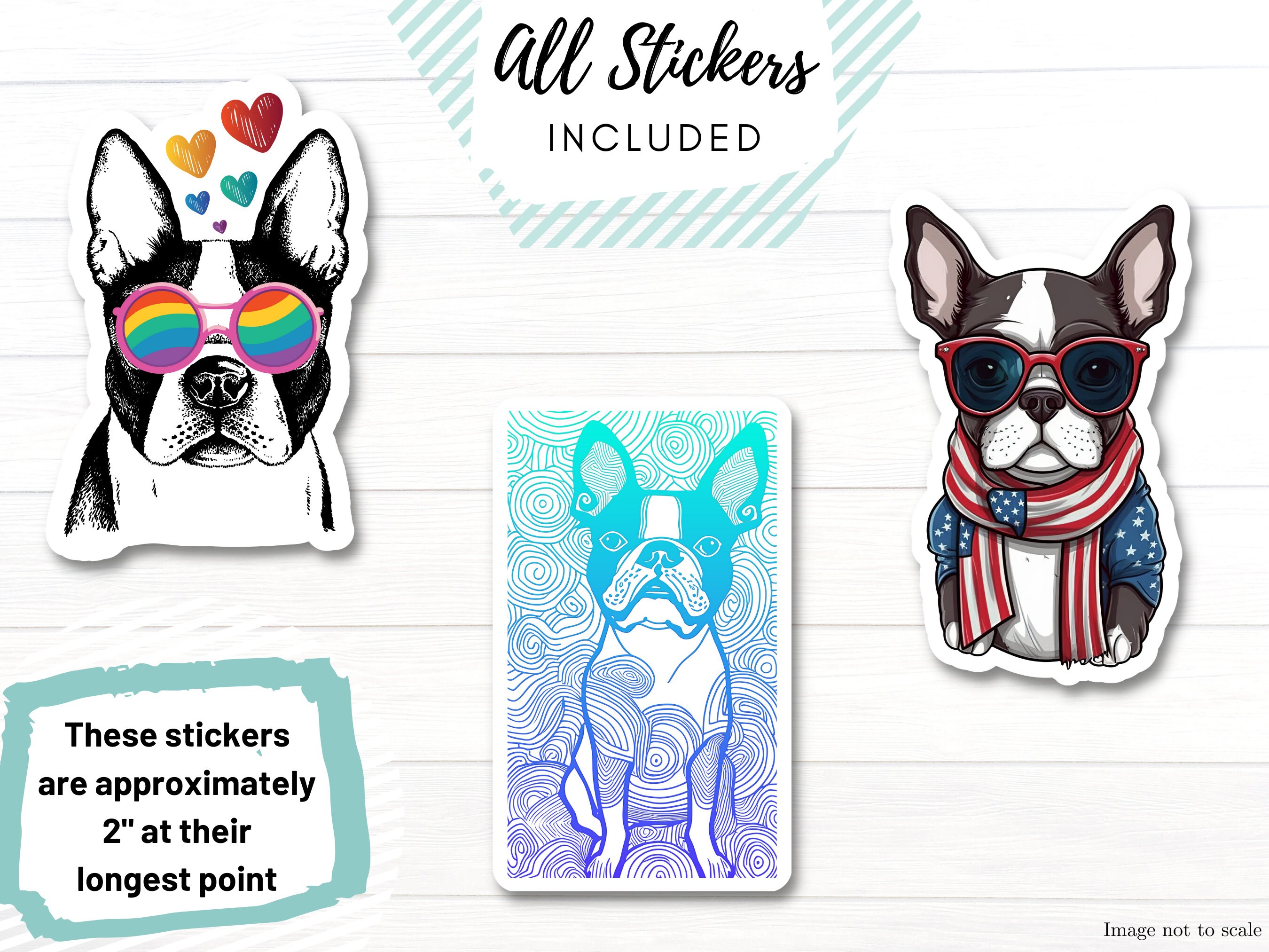 Boston Terrier Sticker Pack 29 Stickers Included Decal Sticker Boston ...