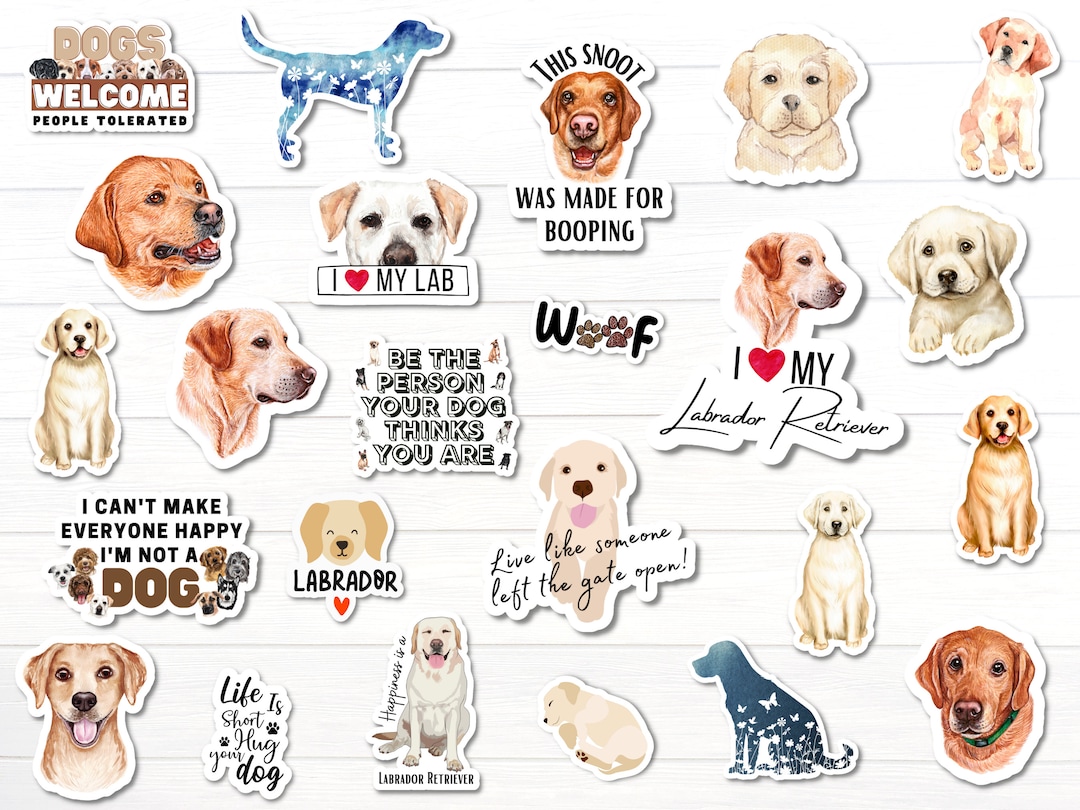 Labrador Retriever Sticker Pack | Pack of 24 Labrador Retriever ...