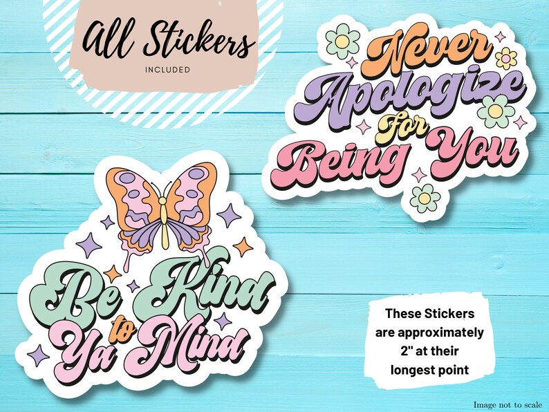 Retro Inspirational Quotes Sticker Pack Pack of 28 Stickers - Etsy