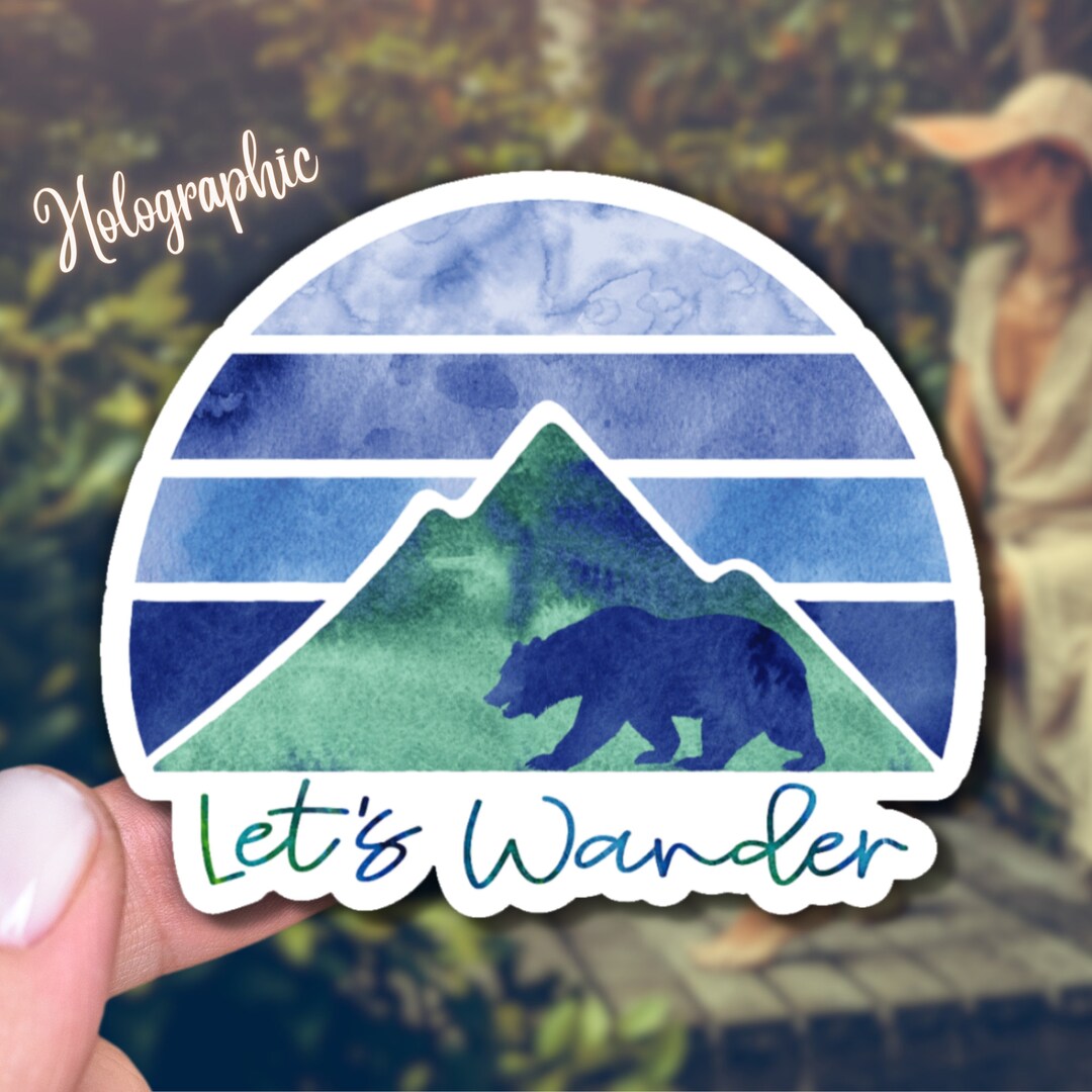 Let's Wander Sticker | Holographic Sticker | Camping Sticker | Camping ...