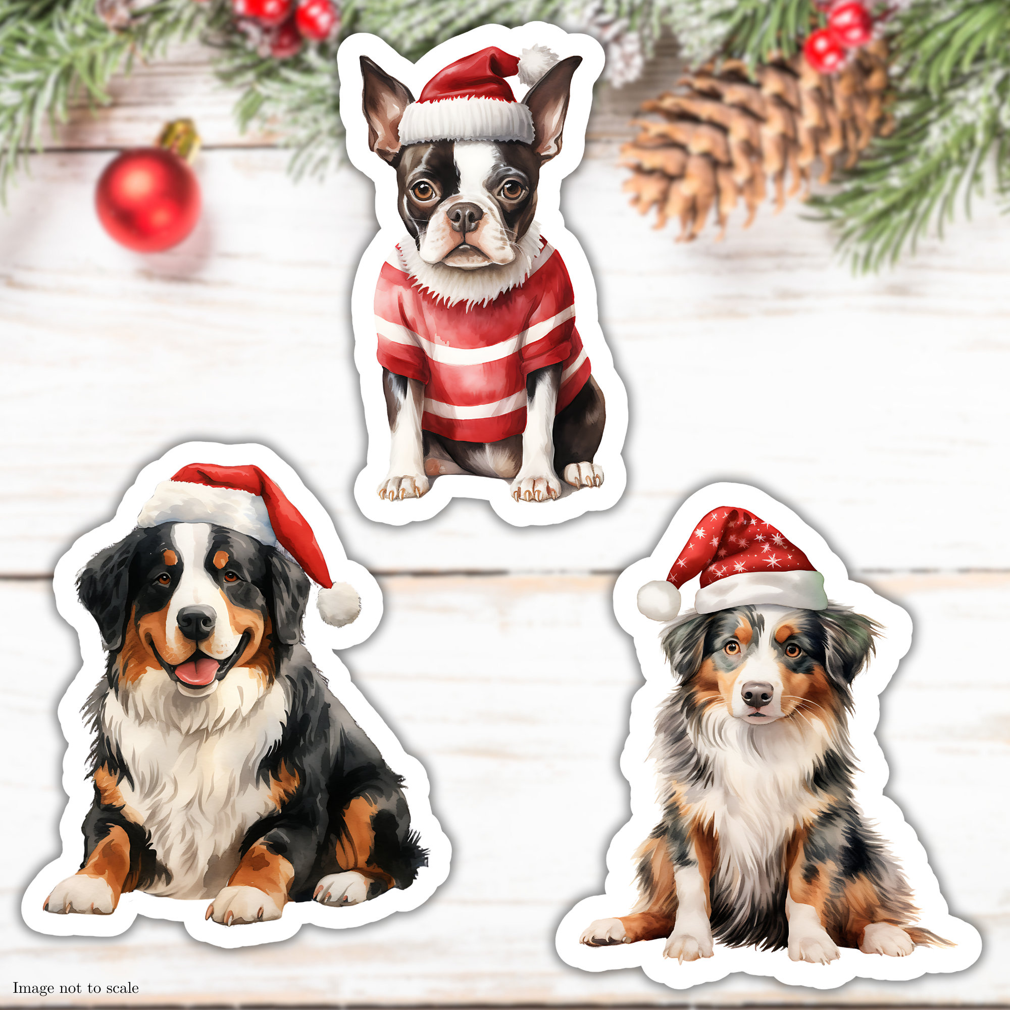 Christmas Dog Sticker Pack Pack of 24 Stickers Christmas Dog Sticker ...