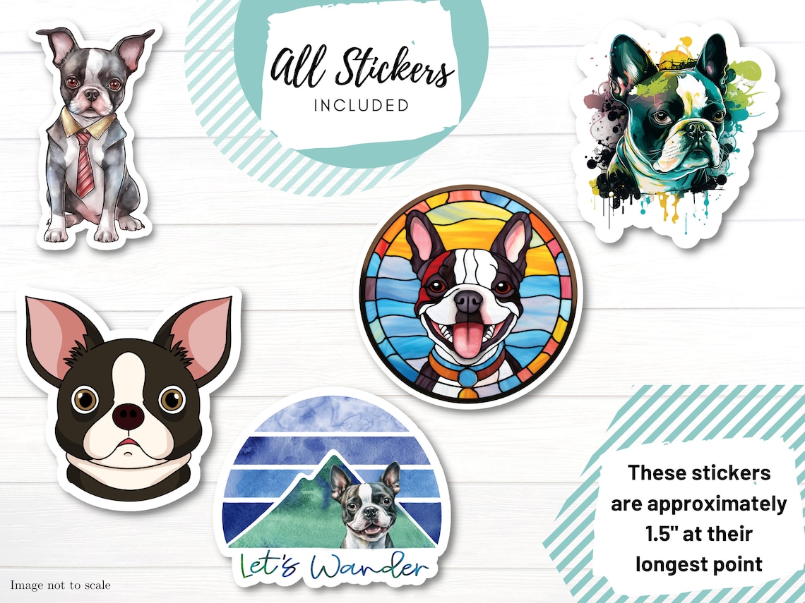Boston Terrier Sticker Pack 29 Stickers Included Decal Sticker Boston ...