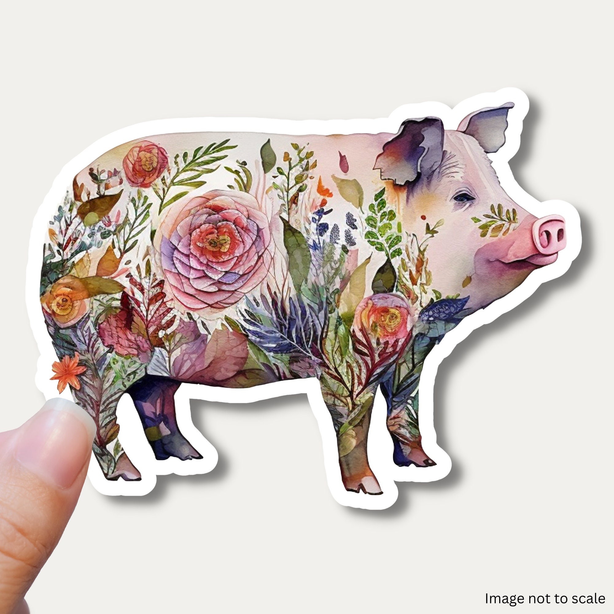 Vintage Floral Pig Stickers Decal Sticker Pig Sticker - Etsy