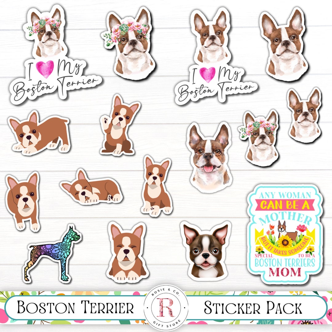Red Boston Terrier Sticker Pack Pack of 14 Stickers Red Boston Terrier ...