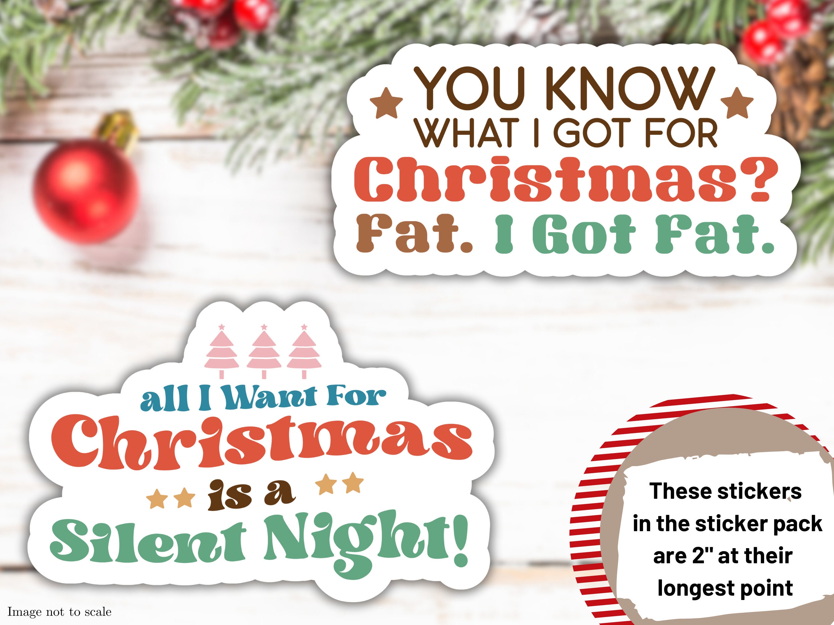 Funny Retro Christmas Sticker Pack Pack of 22 Stickers Christmas ...